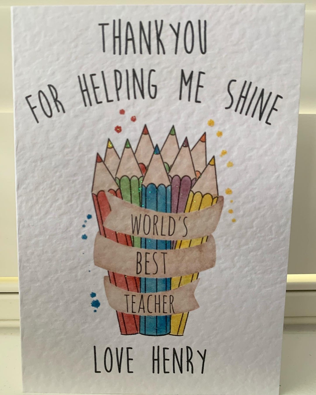 Personalised Teacher Card, Thankyou Card, Leaving Card, Miss You, End ...