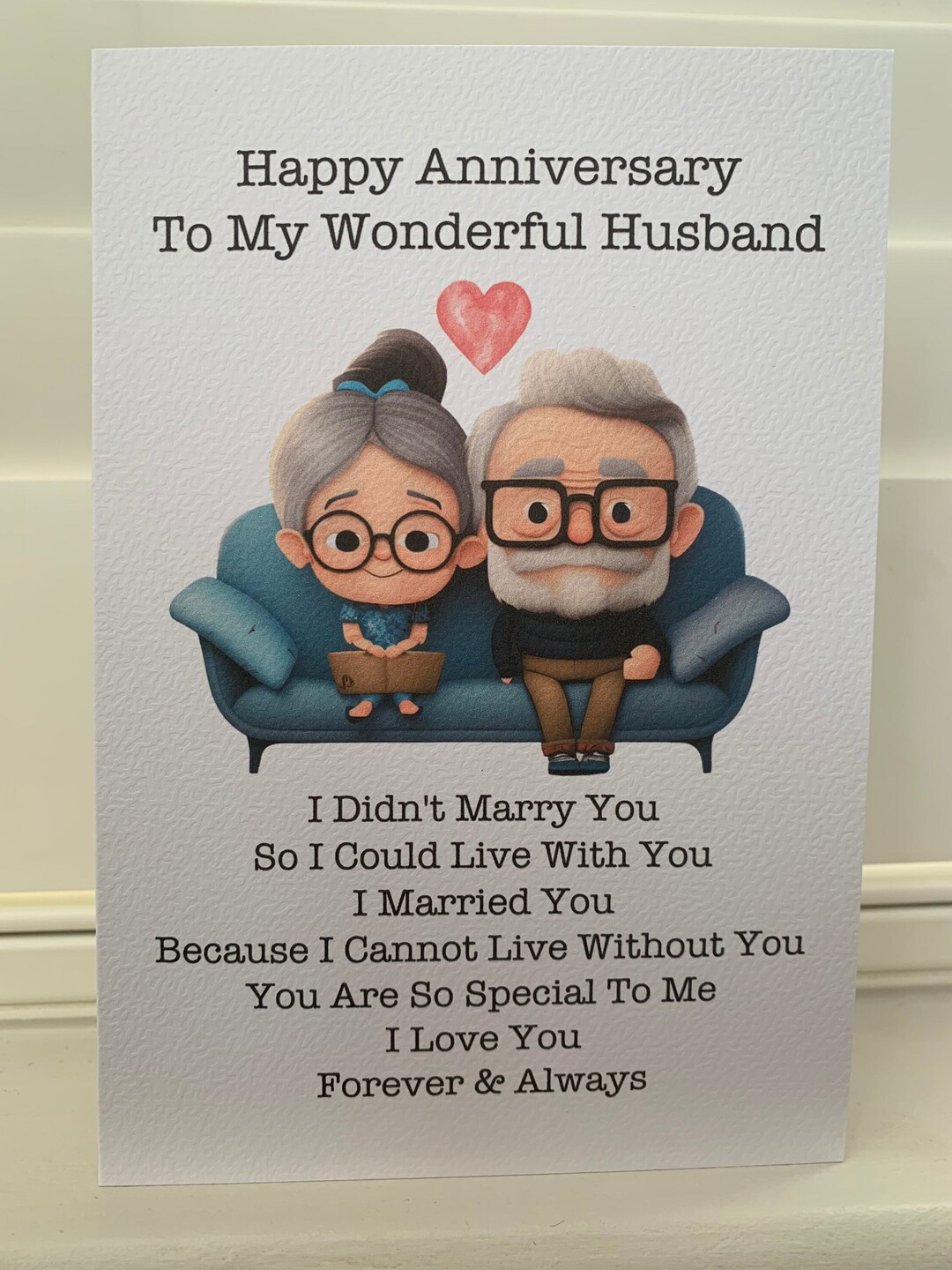 Happy Anniversary Card, Husband Anniversary Card, Birthday Card, Cute ...