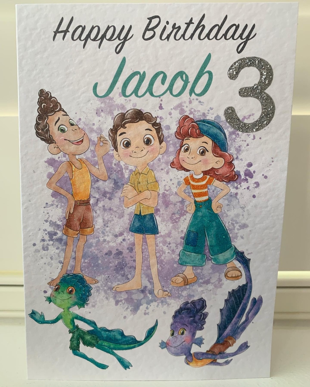 Personalised Luca Birthday Card, Fish, Sea Monsters, Boys Birthday ...