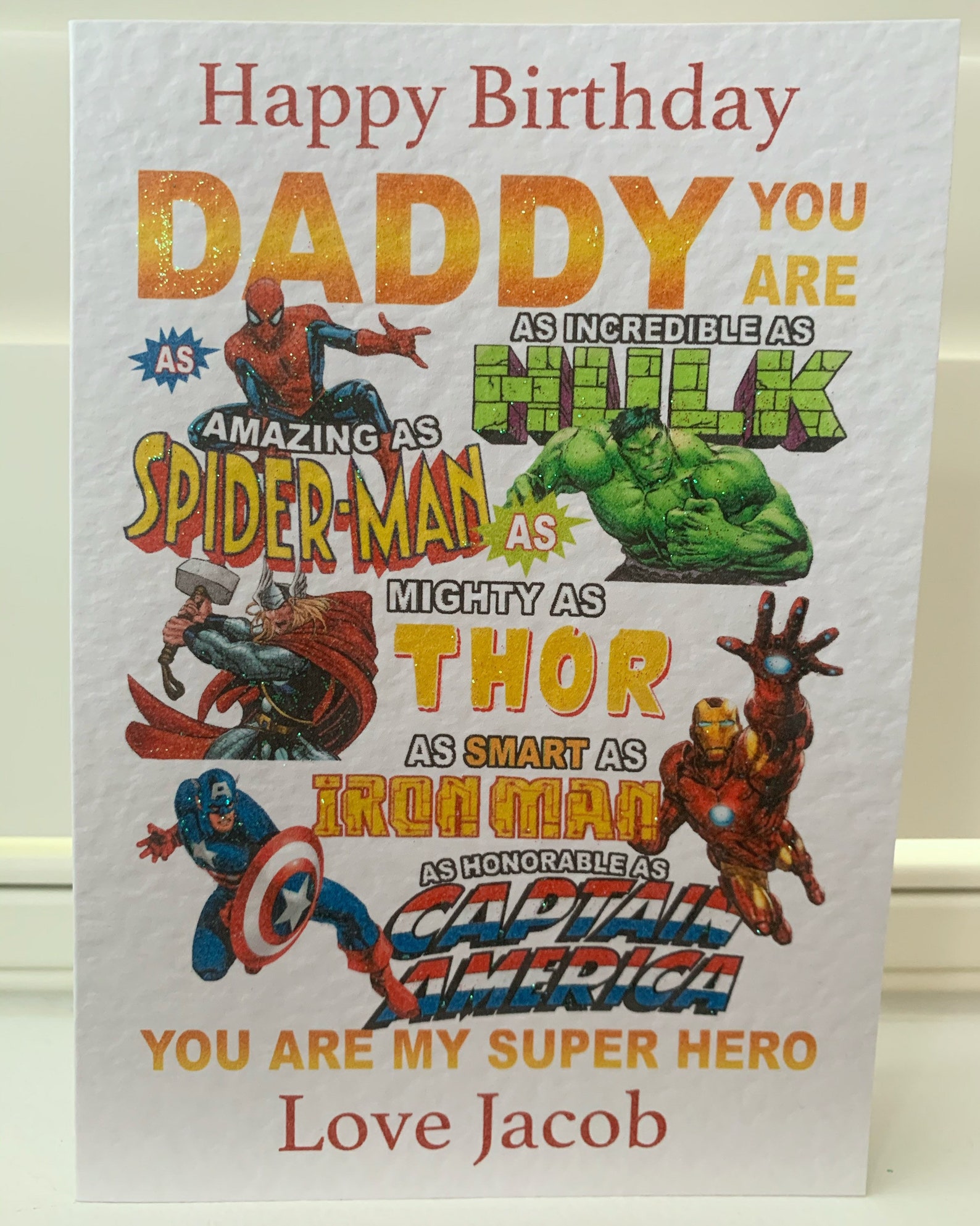 Personalised Daddy Birthday Card, Super Hero, Best Daddy, Daddy ...