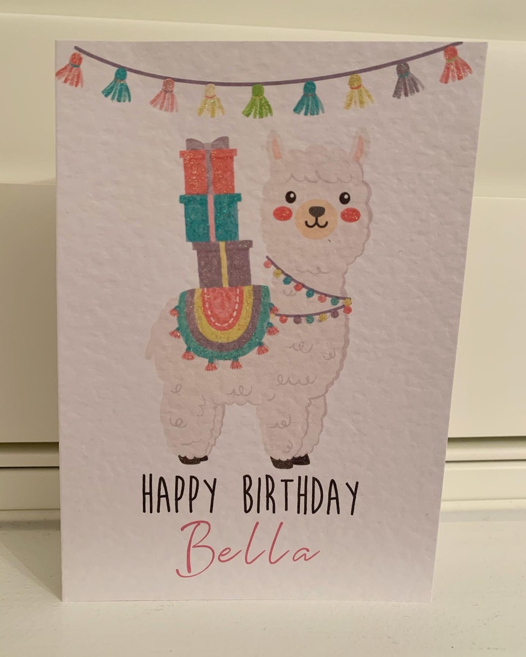 Personalised Llama Card, Alpaca Card, Girly Birthday Card, Girls ...