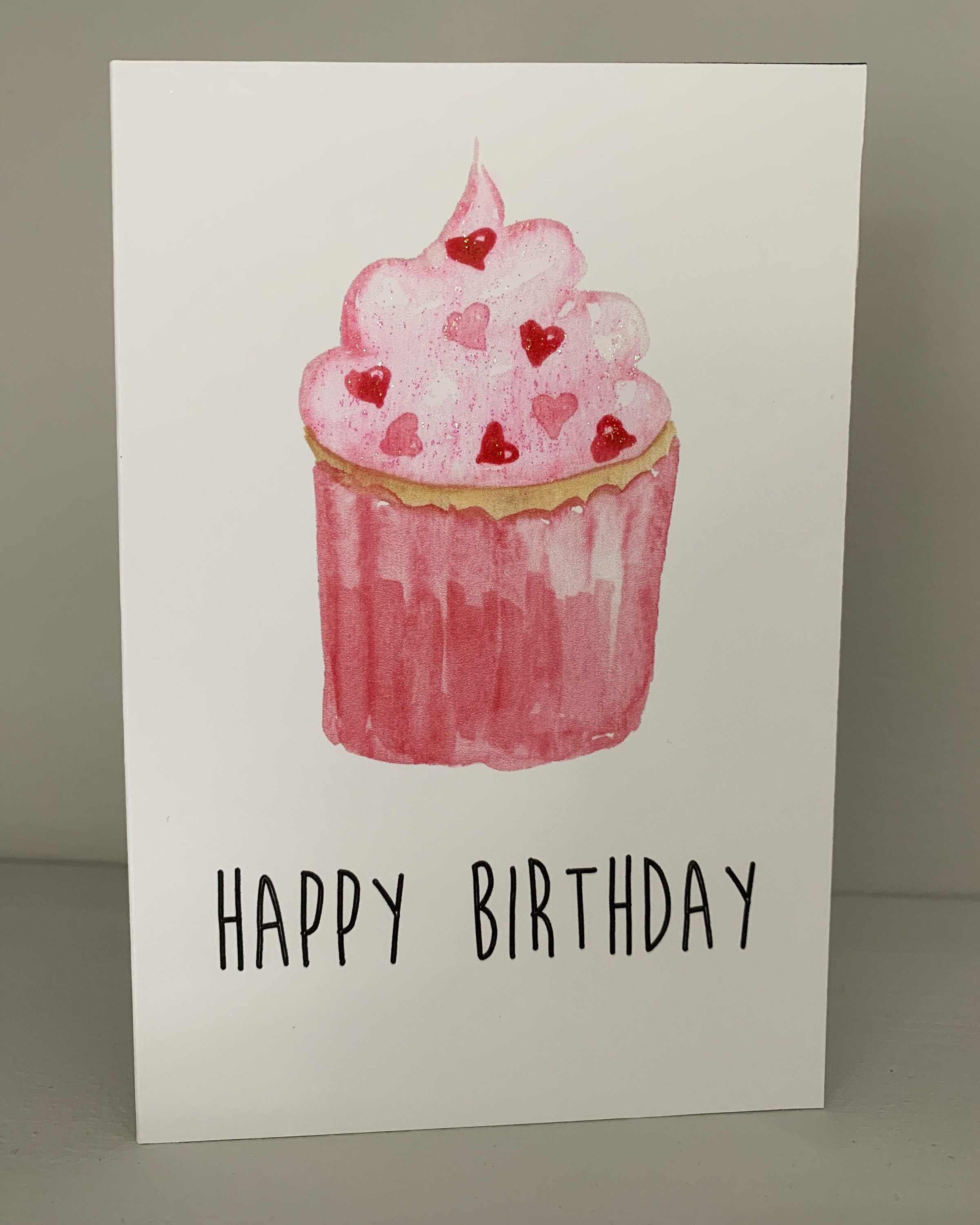 Cupcake Birthday Card Birthday card Cake birthday card | Etsy