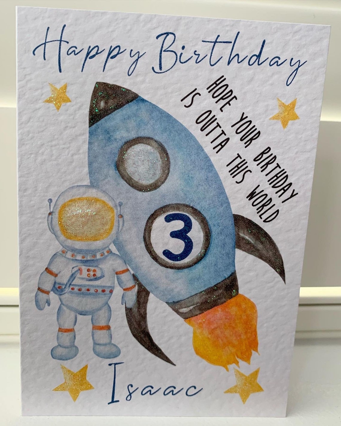 Personalised Happy Birthday Rocket Card, Space Rocket Birthday Card ...