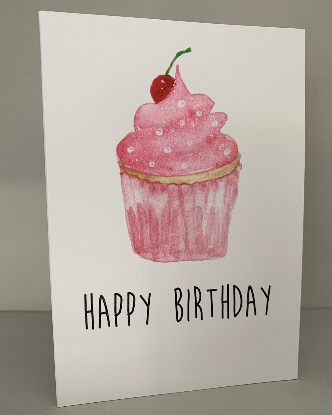 Cupcake Birthday Card, Birthday Card, Cake Birthday Card, Happy ...