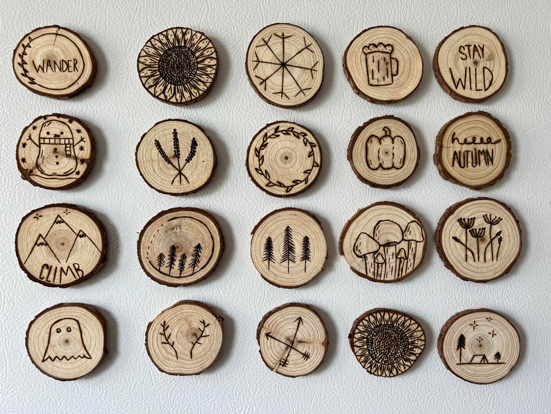 Handmade Custom Wood Burned Magnets - Etsy