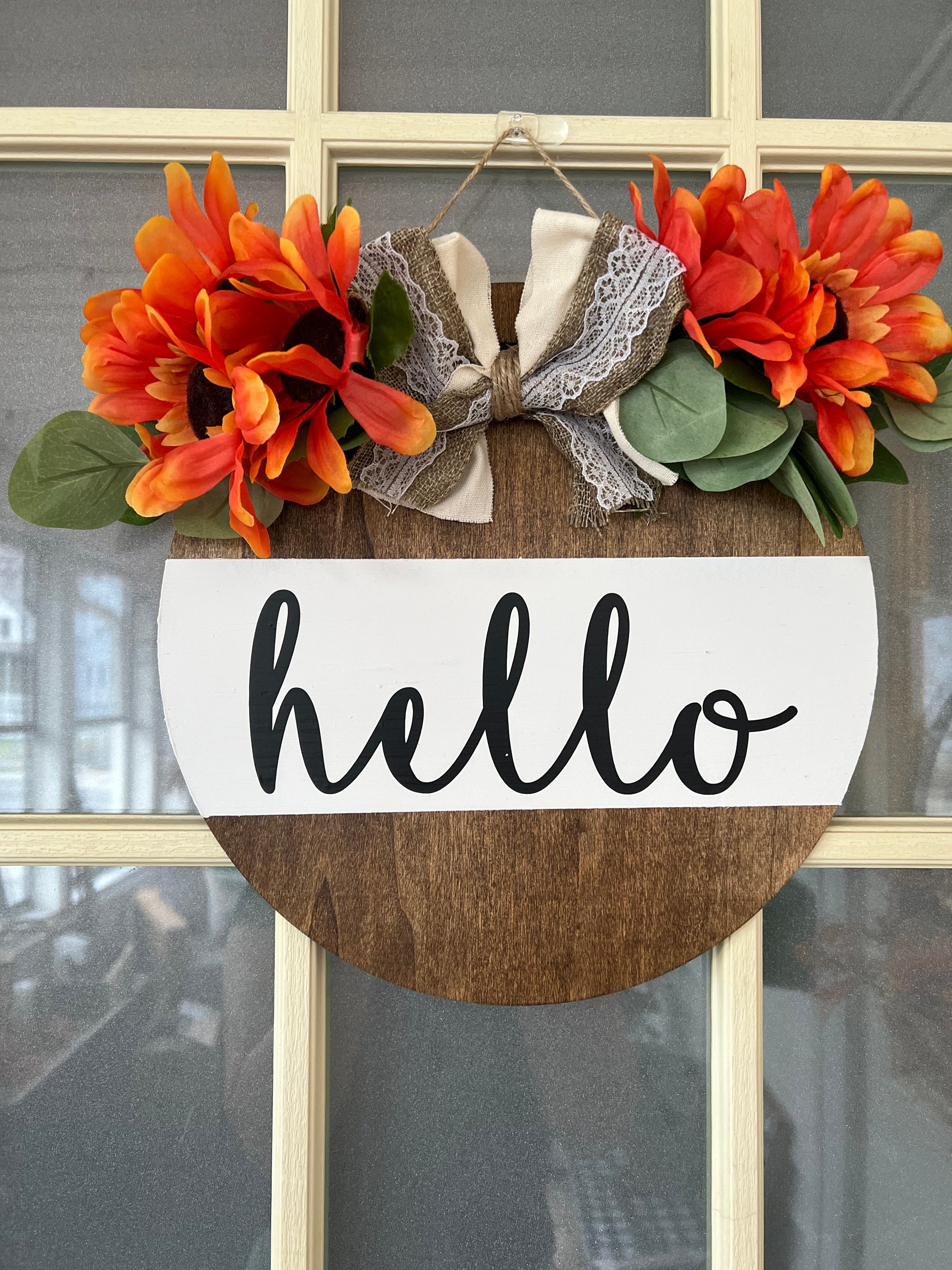 Customizable Hanging Welcome Sign With Detachable Arrangements - Etsy