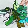Stained Glass Suncatcher Crocodile. Alligator Animal. Home House. Wall ...