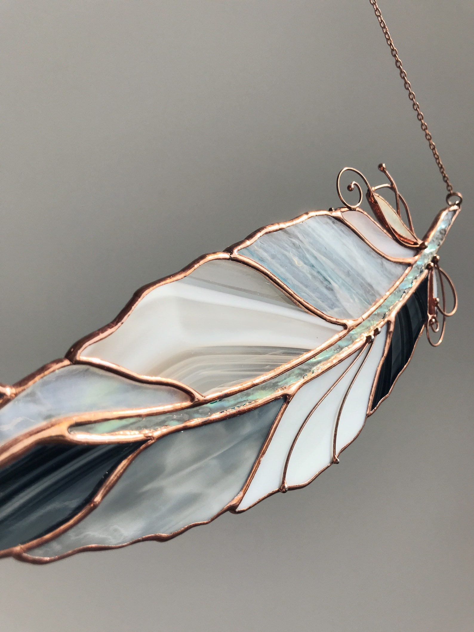 Gray Wall Hangings Feathers Light Cling Pendant Plumage Suspender ...