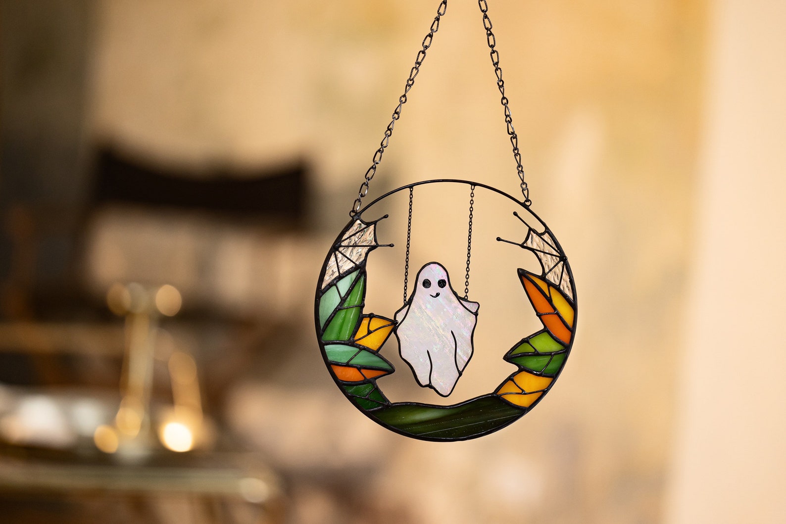 Gothic Suncatcher Ghost Funny Halloween Stain Glass Horror - Etsy