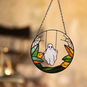 Gothic Suncatcher Ghost Funny Halloween Stain Glass Horror - Etsy