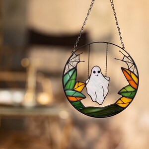 Gothic Suncatcher Ghost Funny Halloween Stain Glass Horror - Etsy