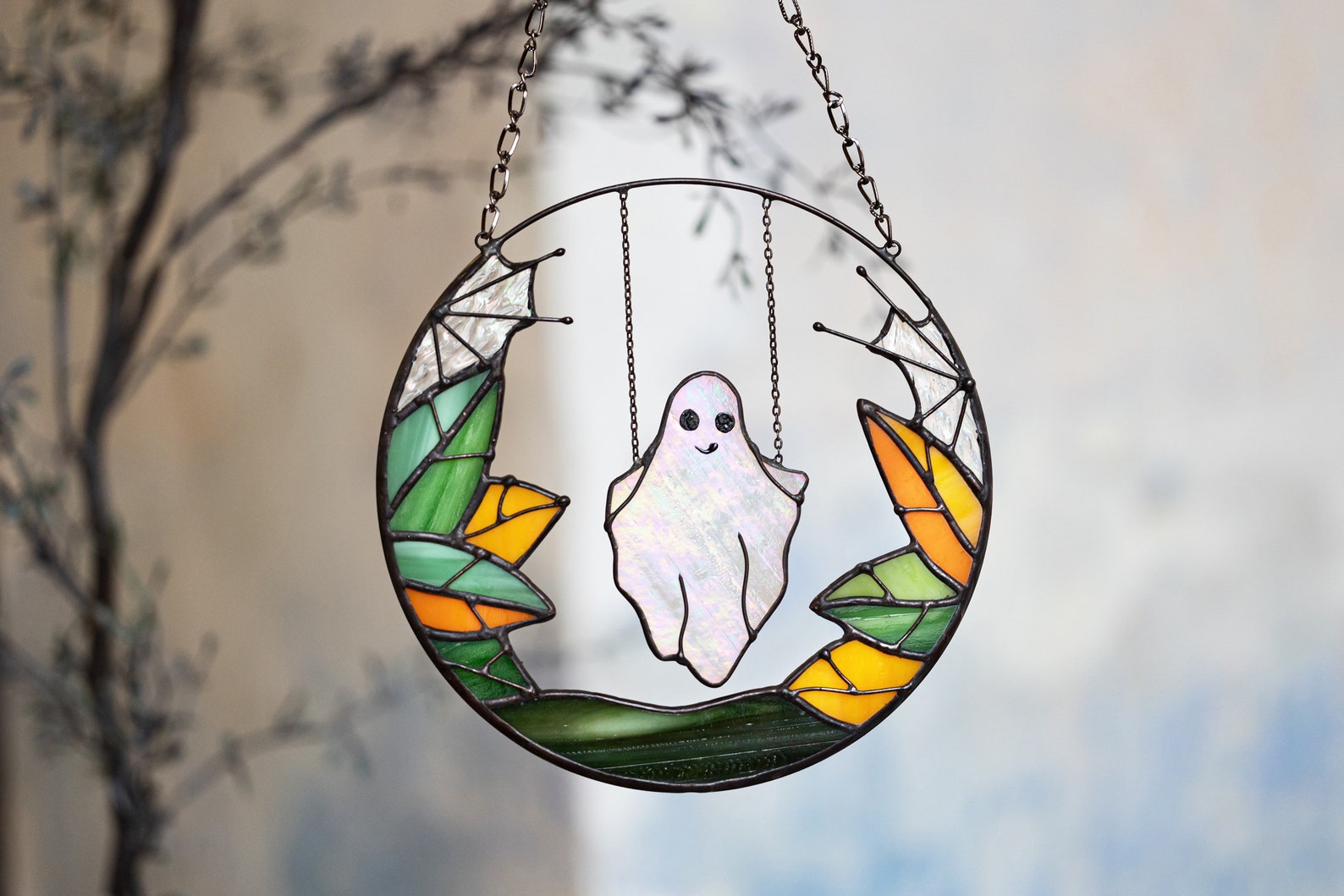Gothic Suncatcher Ghost Funny Halloween Stain Glass Horror - Etsy