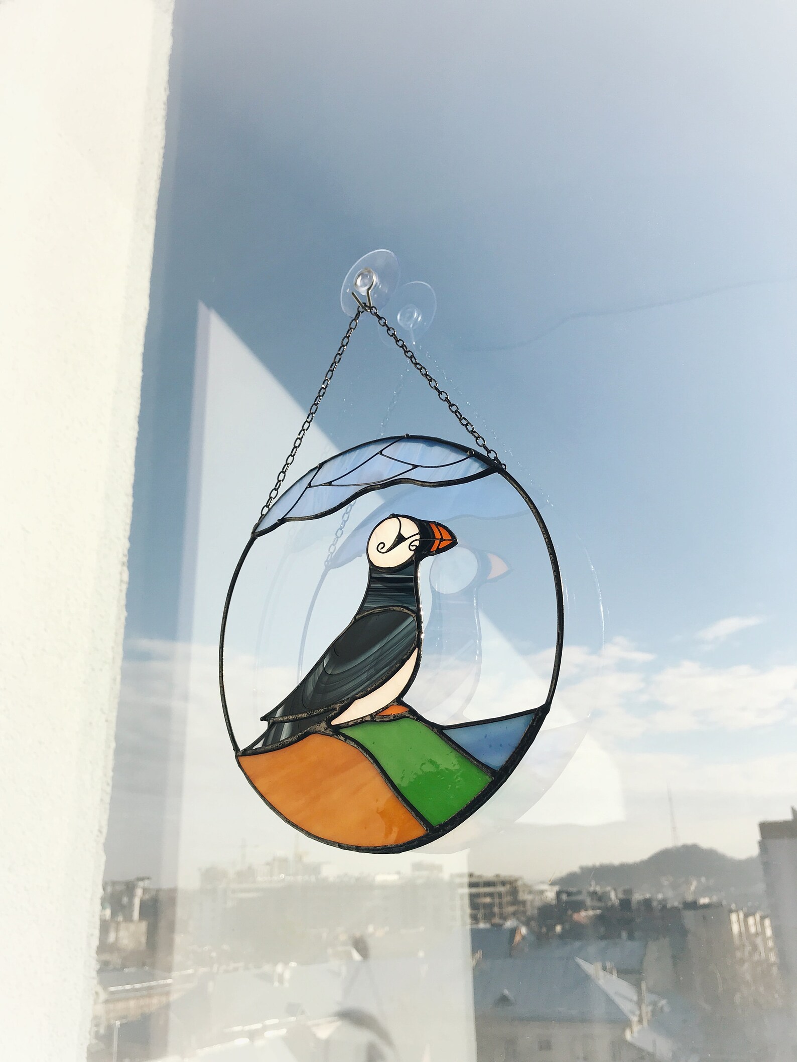 Puffin Bird Fratercula Suncatcher Home Decor Panel Nature Ornament ...