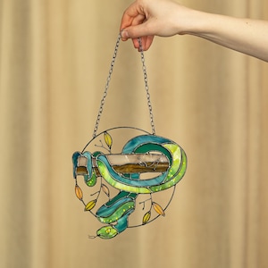 Stained Glass Art Suncatcher Viper. Animal Snake Serpent Home Asp. Wall ...