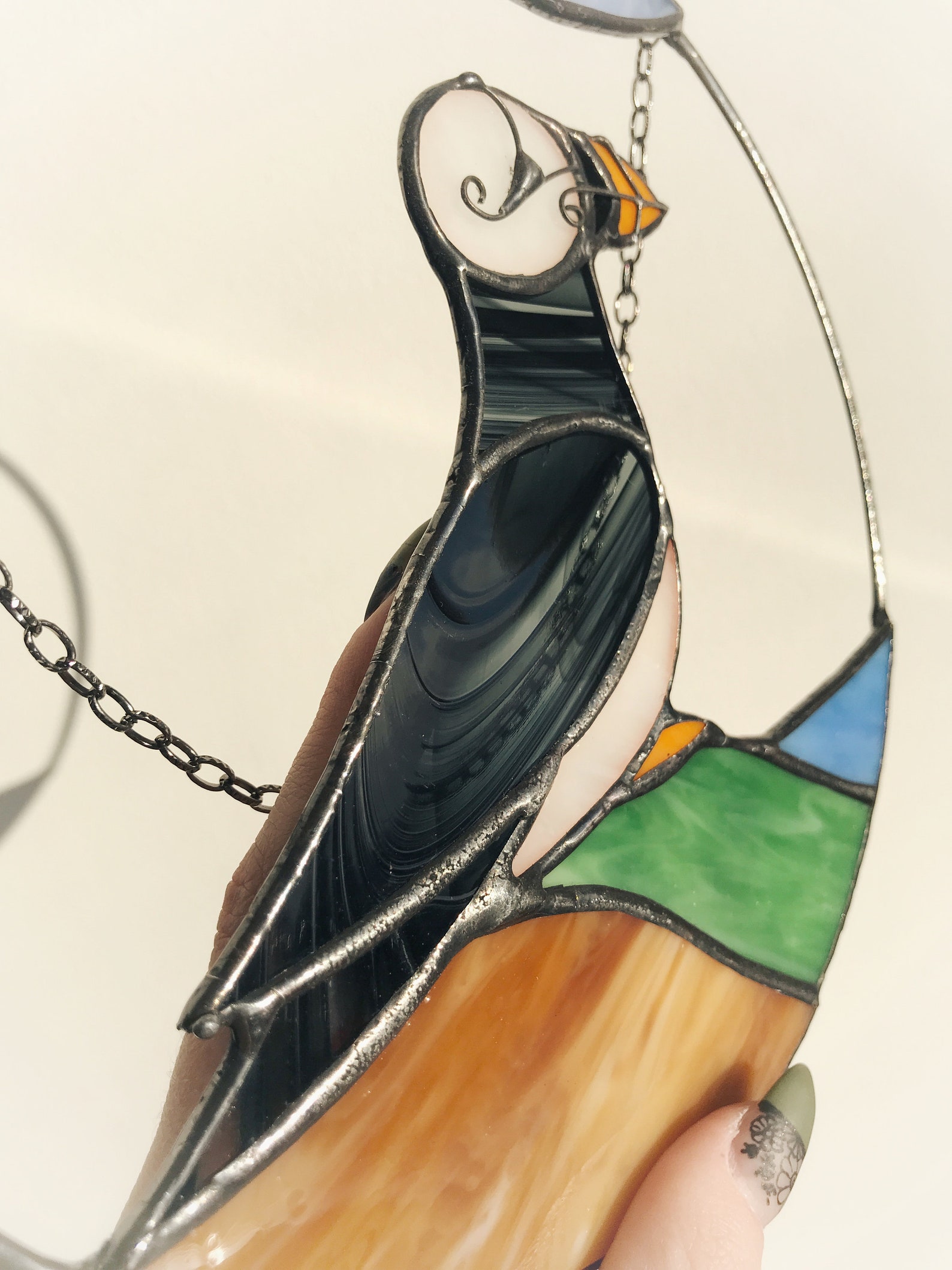 Puffin Bird Fratercula Suncatcher Home Decor Panel Nature Ornament ...