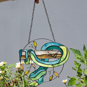 Stained Glass Art Suncatcher Viper. Animal Snake Serpent Home Asp. Wall ...