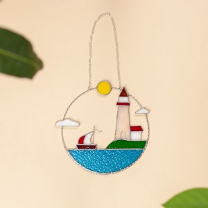 Lighthouses Suncatcher Stain Glass Beacon Picture Home House - Etsy