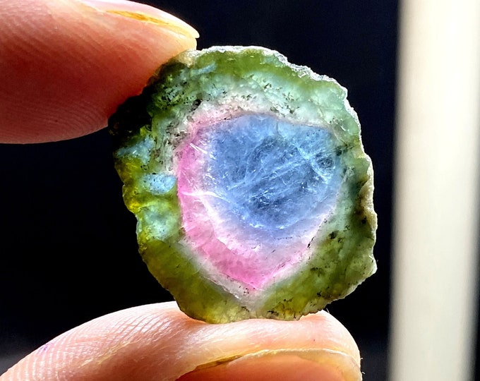 Rare Bio Color Tourmaline Polished Slice 24 X 20 MM Polished Raw ...