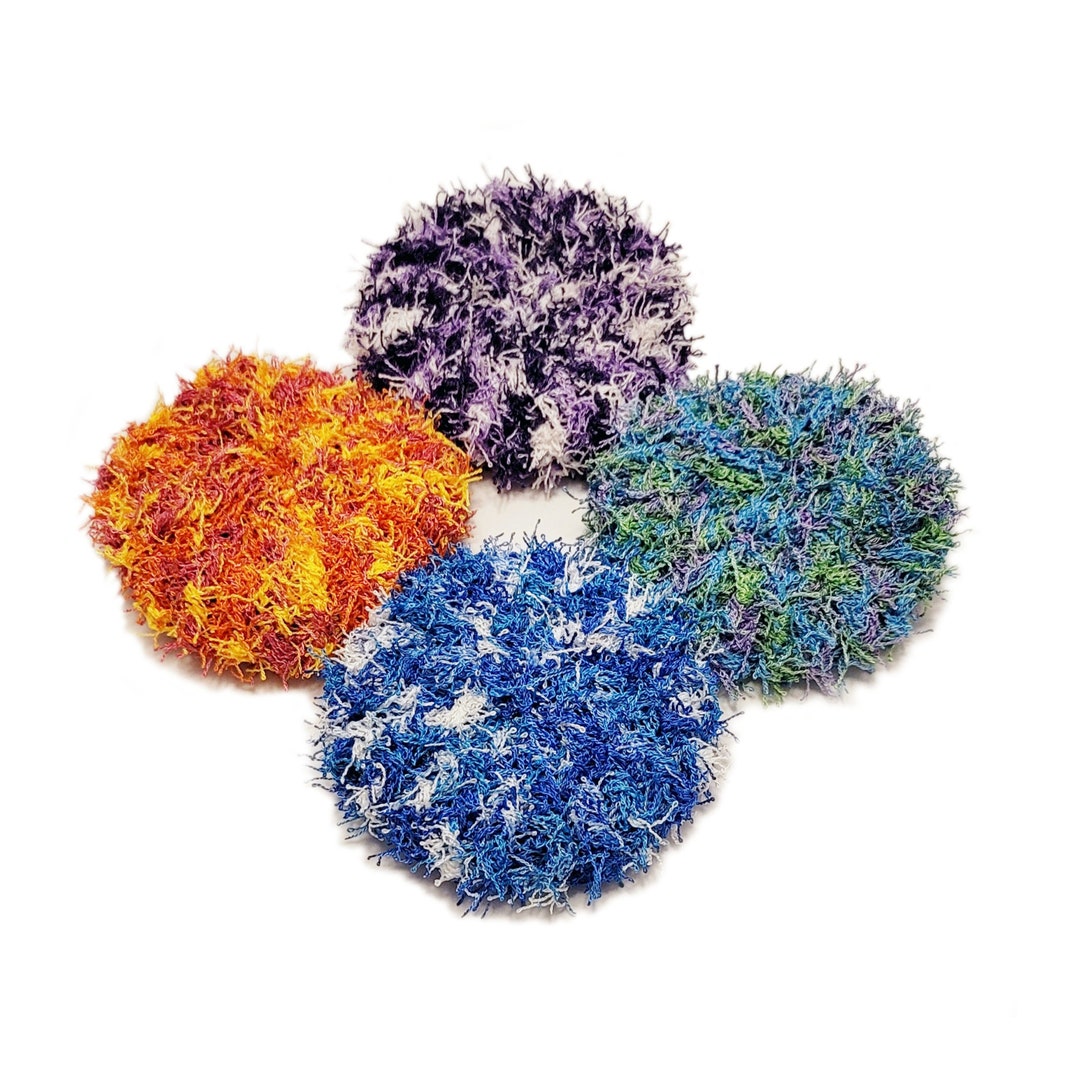 Dish Scrubbies / Handmade / No Scratch / Colorful / Reusable / Crochet ...