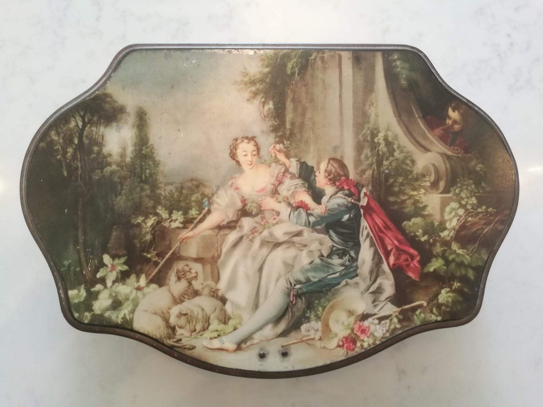 Antique French Chocolatier Tin Box of Candies With a Key 19th Century ...