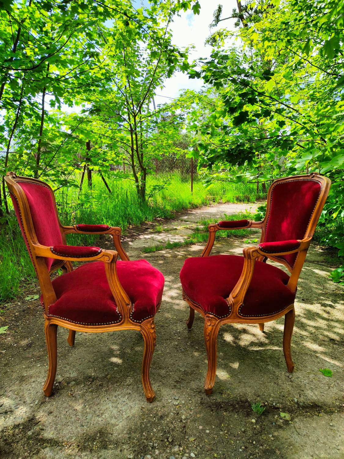 Red Velvet Louis XV Convertible Chair - Etsy