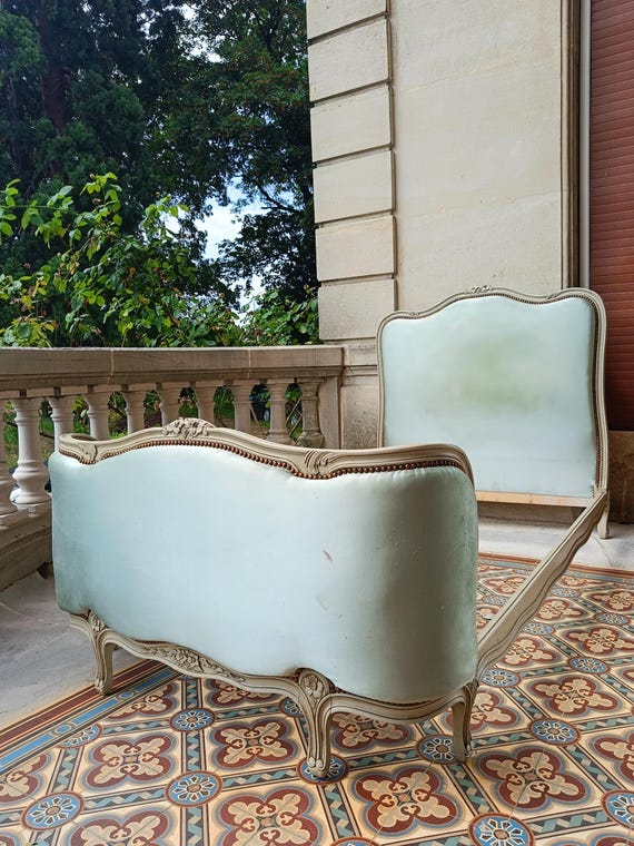 French Vintage Single Children Bed Louis XV Style Upholstery for Renovation Etsy