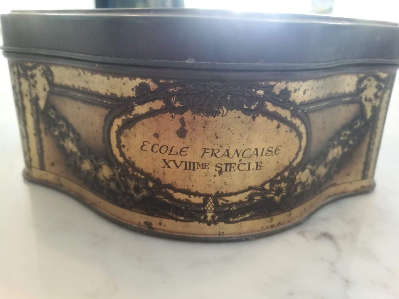 Antique French Chocolatier Tin Box of Candies With a Key 19th Century ...