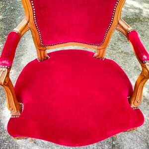 Red Velvet Louis XV Convertible Chair - Etsy