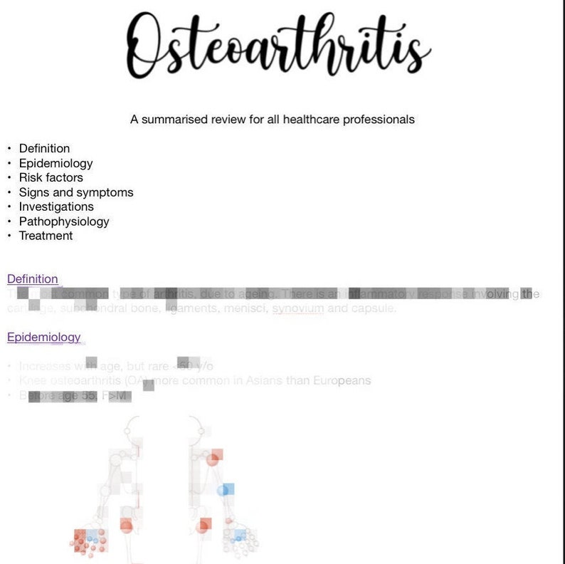 Complete Osteoarthritis Notes for Medical, Nursing, Physician Associate ... Complete Osteoarthritis Notes for Medical, Nursing, Physician Associate ...