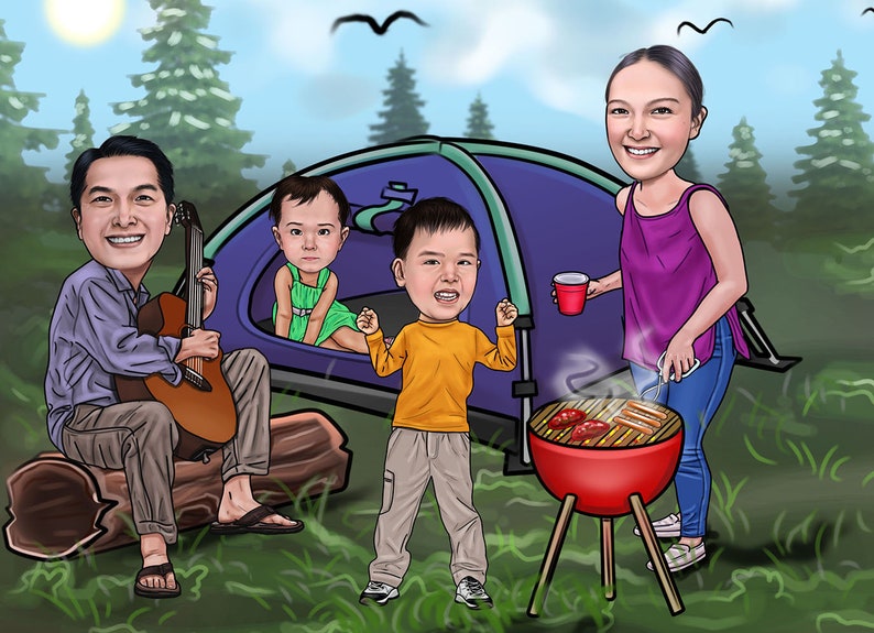 Custom Caricature Cartoon Drawing From Photo (DIGITAL) - Etsy