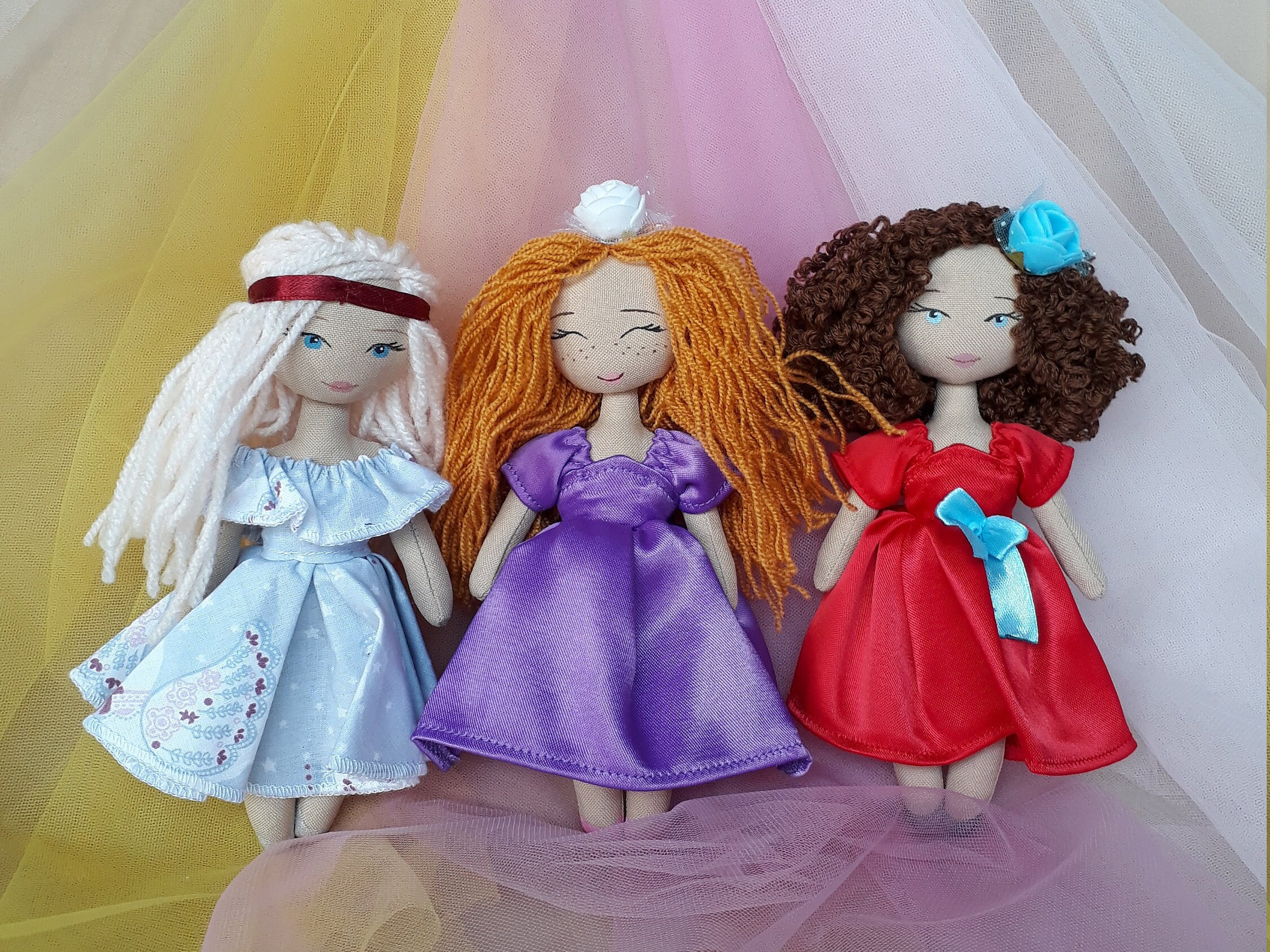 Little Rag Dolls Play Set, 6,5 Inch 3 Pieces, Christmas Tree Ornament ...