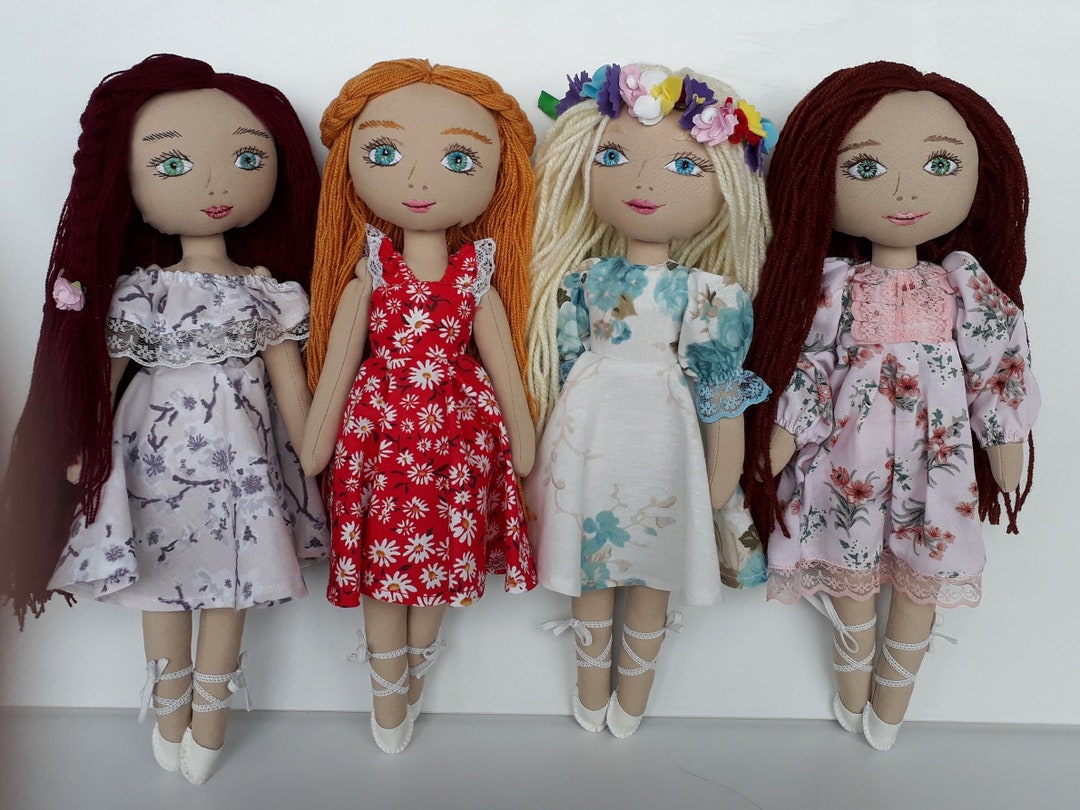 Handmade Rag Doll Spring Girls 14inch , Cute Doll, Fabric Dolls, Gift ...