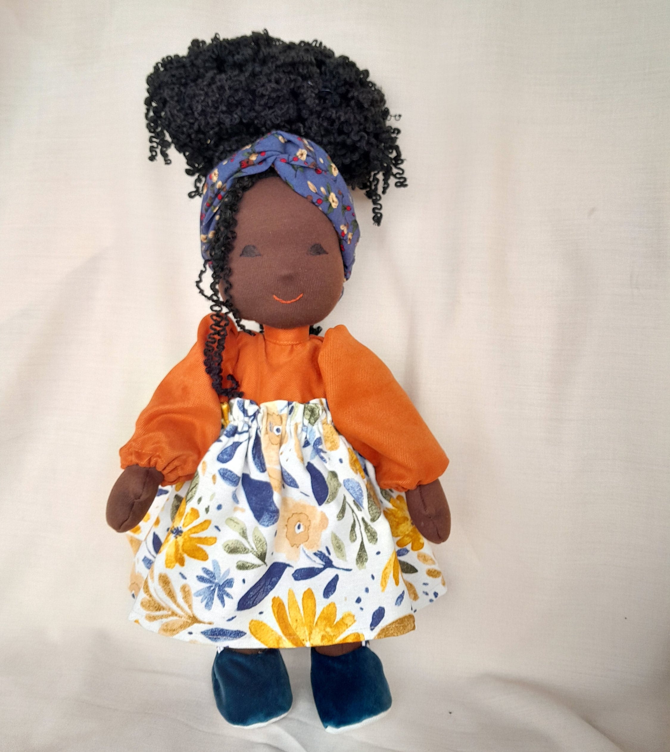 Black Waldorf Doll, African American Doll, Handmade Brown Skin Doll ...