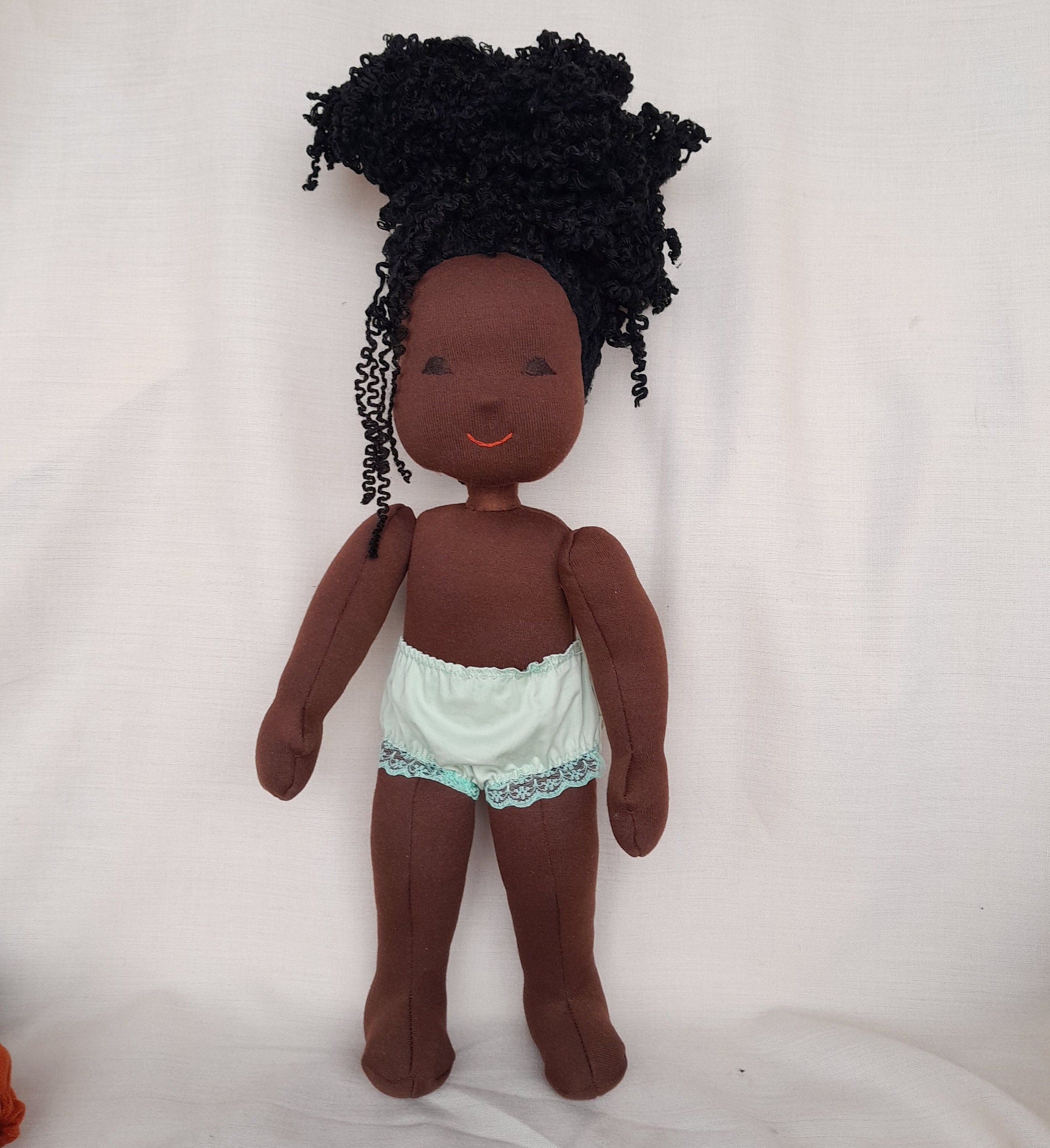 Black Waldorf Doll, African American Doll, Handmade Brown Skin Doll ...