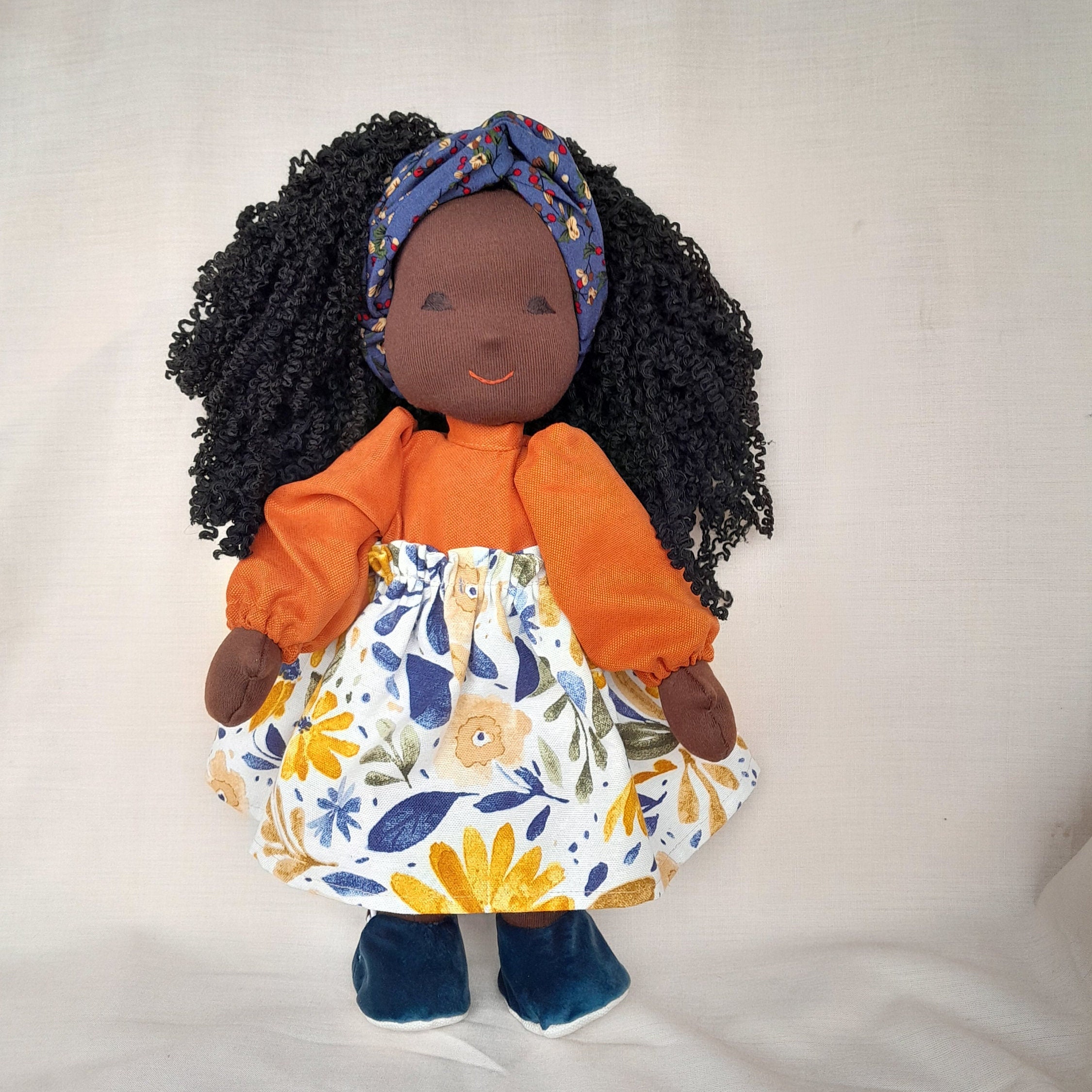 Black Waldorf Doll, African American Doll, Handmade Brown Skin Doll ...