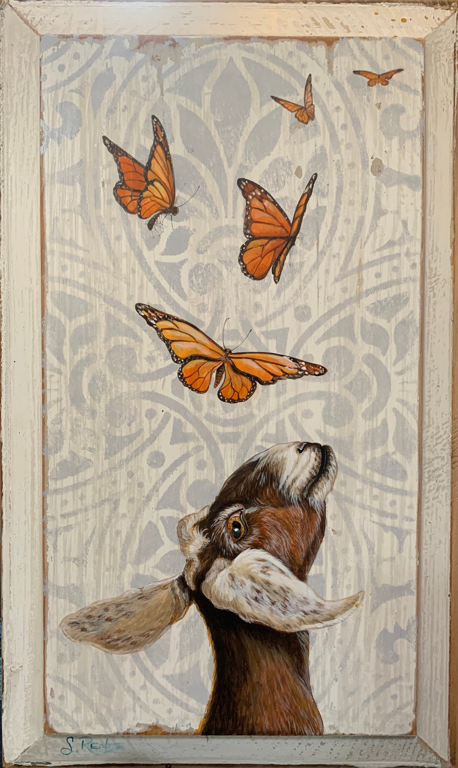 Farm Goat and Monarch Butterflies Giclee Gallery Print on - Etsy