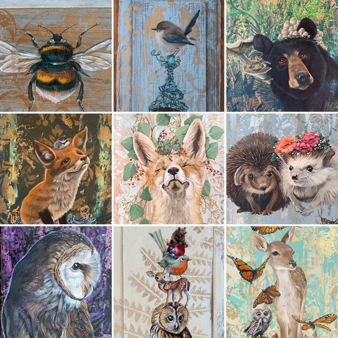 Even More Woodland Animals in Standard Size Easy-to-frame Giclee Prints ...