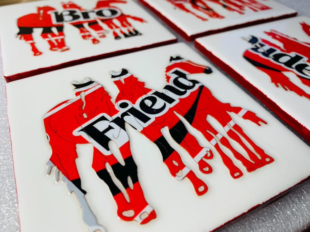 Coke Coca-cola Horse Themed Tile Coasters 4 Pc. Sets Upcycled From ...