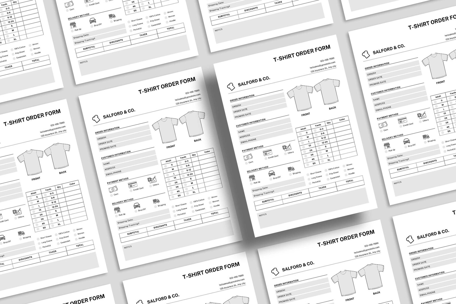 Canva Editable T-shirt Order Form Template V3 | Printable Shirt Order ...