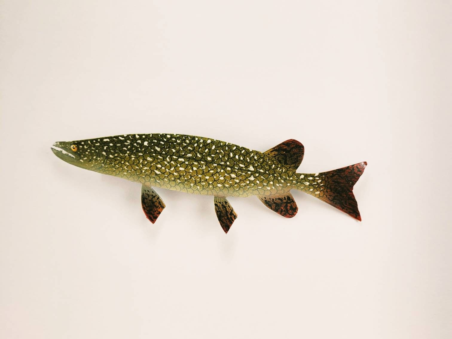 Handmade Northern Pike Sculpture, Hammered Steel Fish Wall Art ...