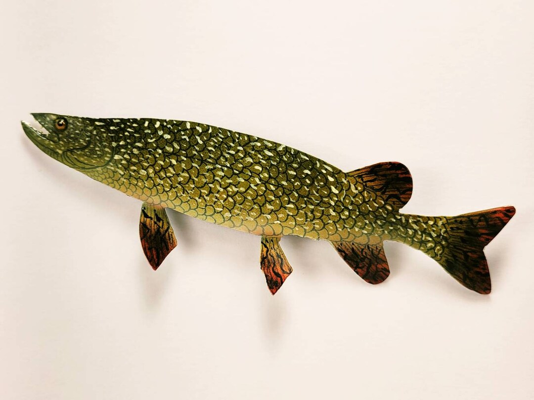 Northern, Pike Wall Art, Northern Pike Fishing Gifts for Him, Fish ...