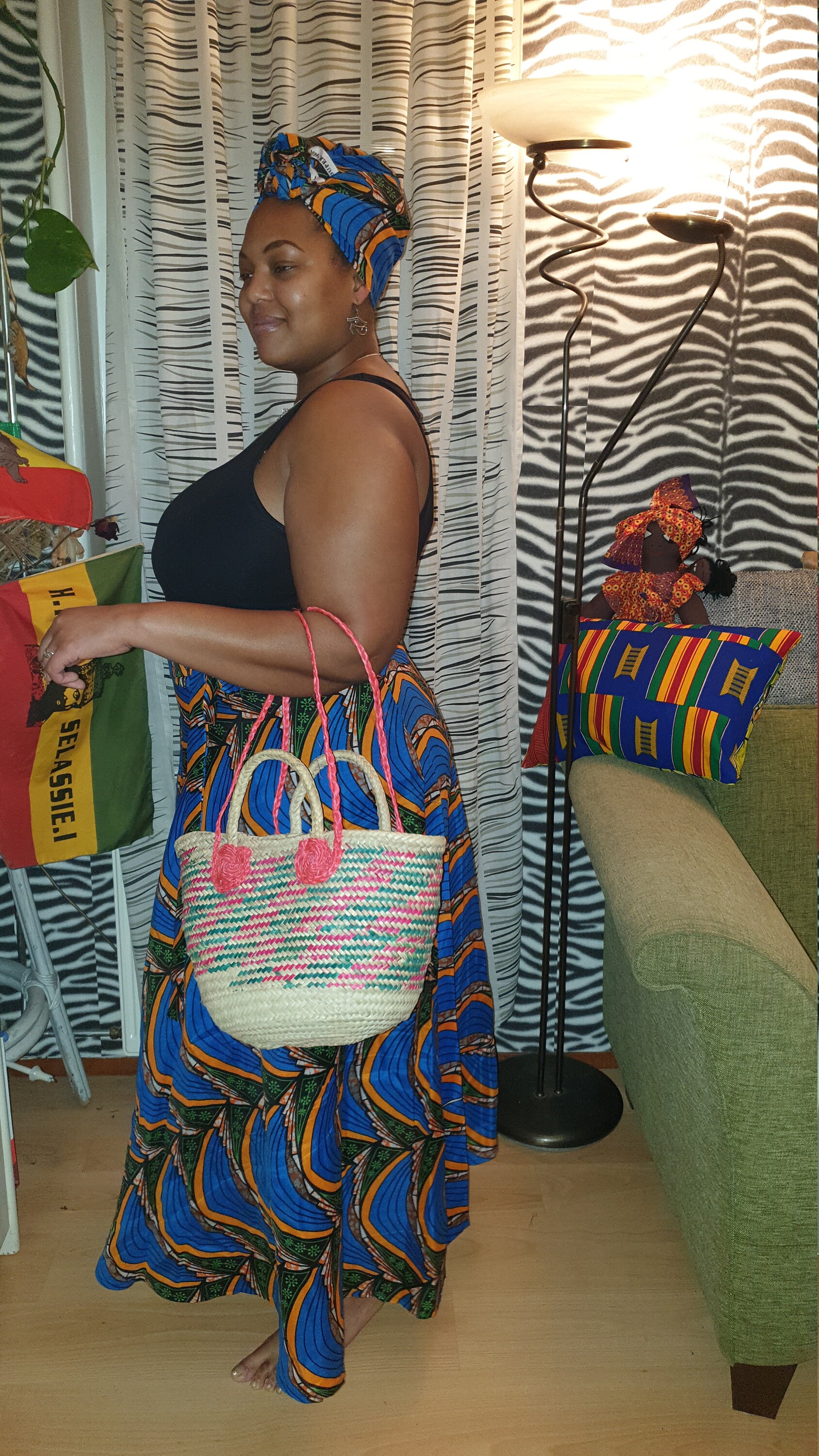 African Wrap Skirt, African Fabric. Royal Nile Queen Blue Incl. With ...