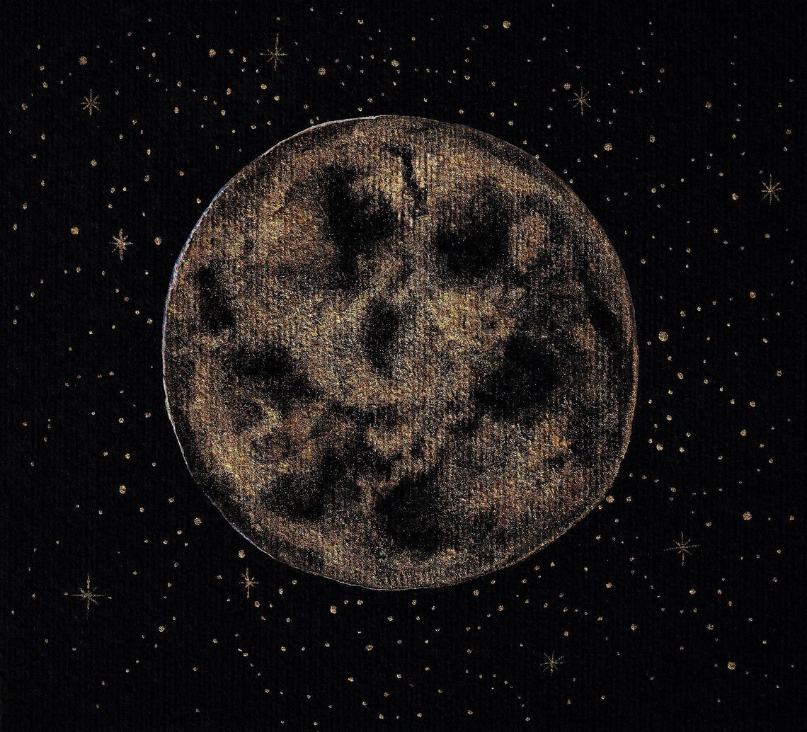 Luna I Original Painting 6 X 6 - Etsy
