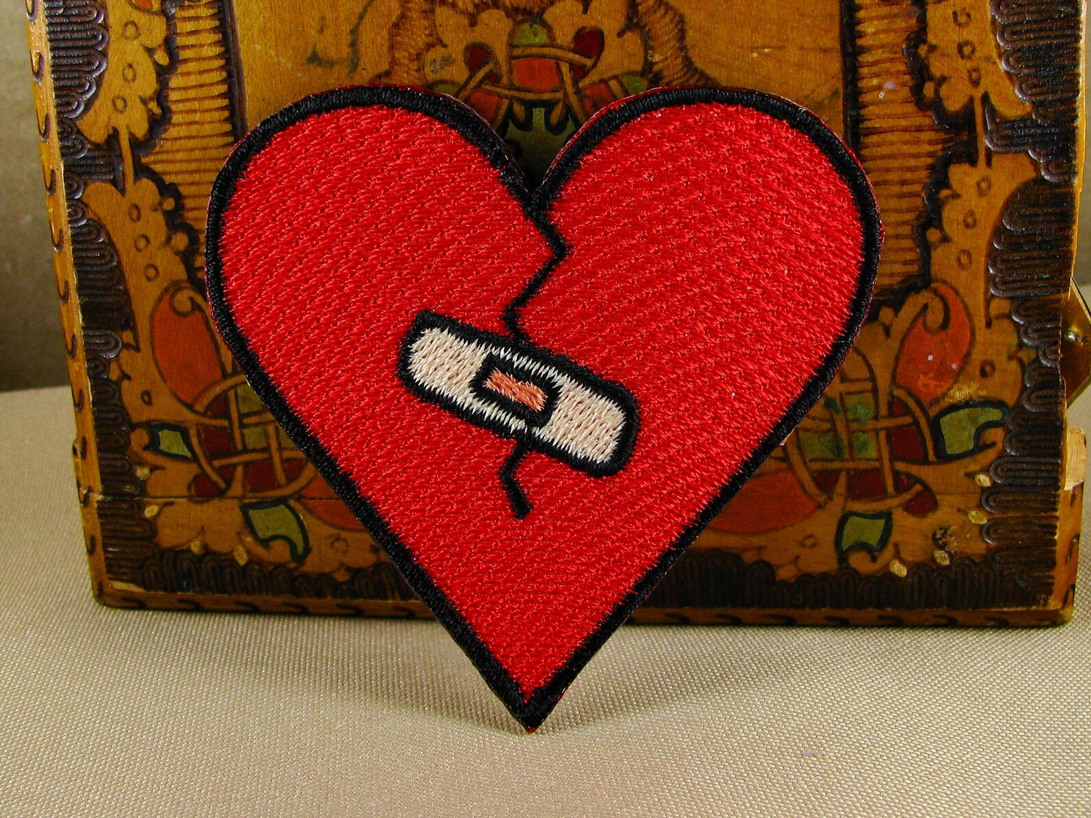 Broken Heart Iron-on Patch | Healing Heart With Band Aid 2.5" X 2.5 ...