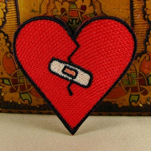 Broken Heart Iron-on Patch | Healing Heart With Band Aid 2.5" X 2.5 ...