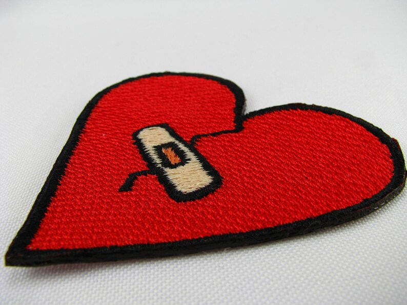 Broken Heart Iron-on Patch | Healing Heart With Band Aid 2.5" X 2.5 ...