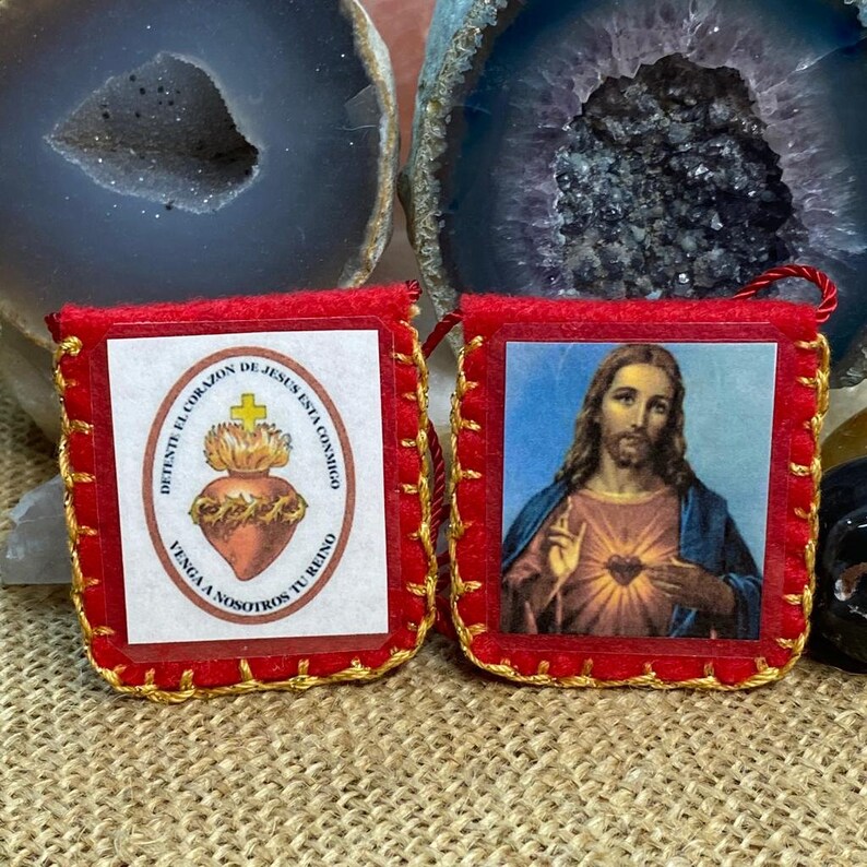 Catholic Scapular Sacred Heart of Jesus and STOP Shield / - Etsy
