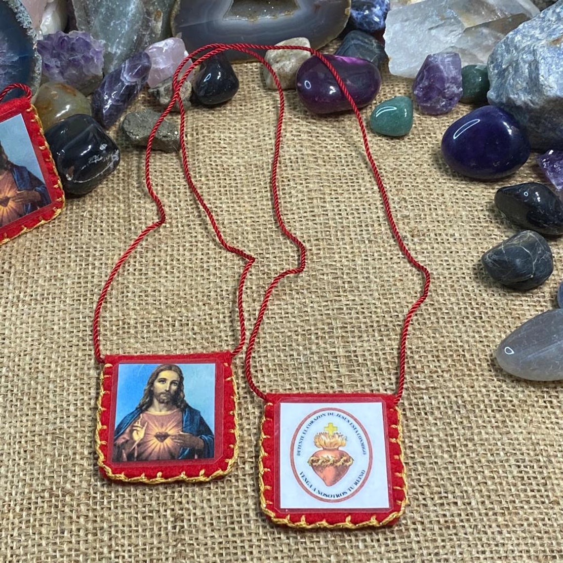 Catholic Scapular Sacred Heart of Jesus and STOP Shield / | Etsy