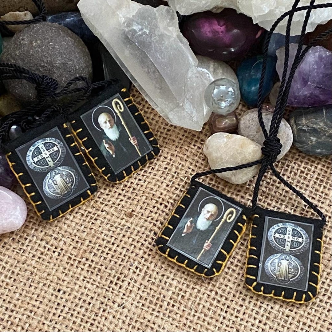 Saint Benedict of Nursia Black Scapular / Saint Benedict Scapular and ...