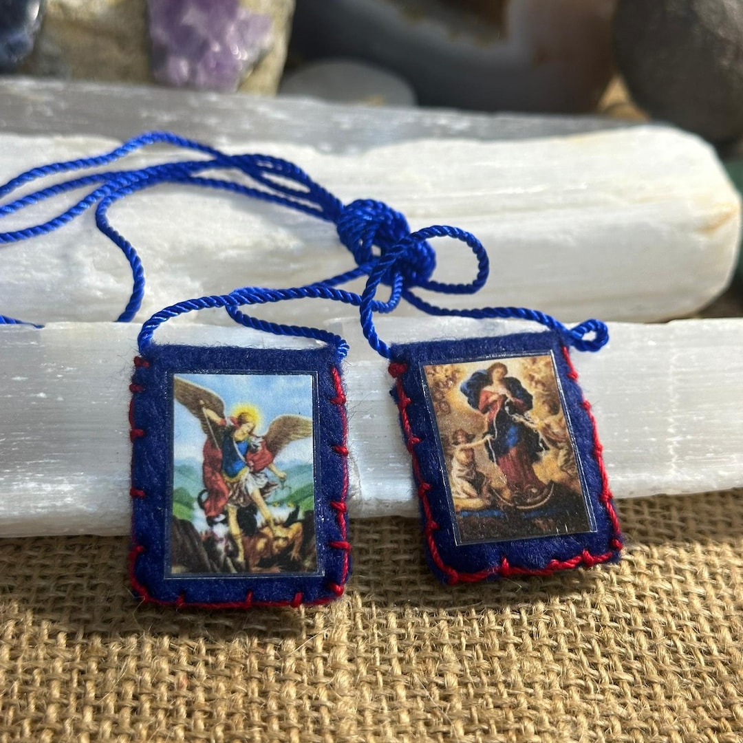 Blue Scapular / Virgin Unties Knots and Saint Michael the Archangel ...